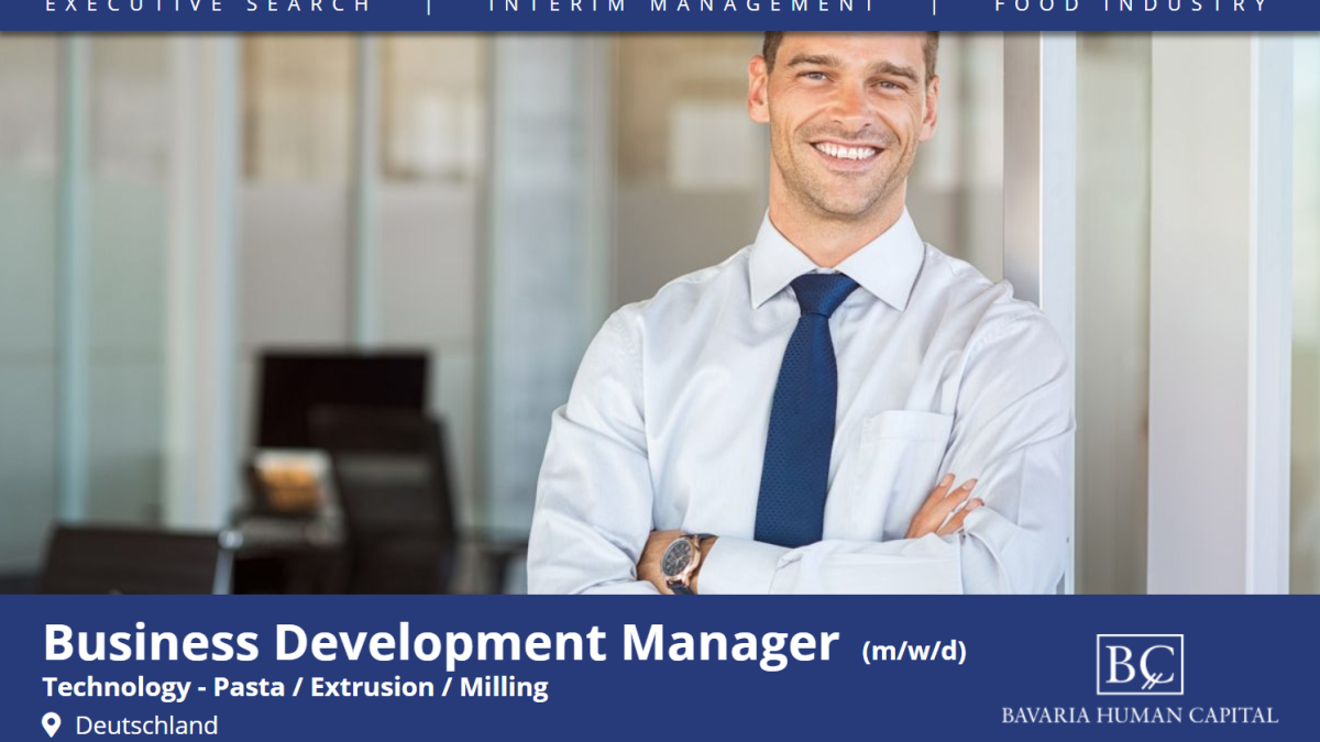 Business Development Manager (m/w/d) Technology - Pasta / Extrusion ...